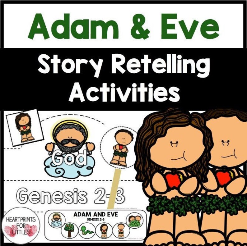 Adam and Eve Bible Story Retelling Activities for Kids the - Etsy