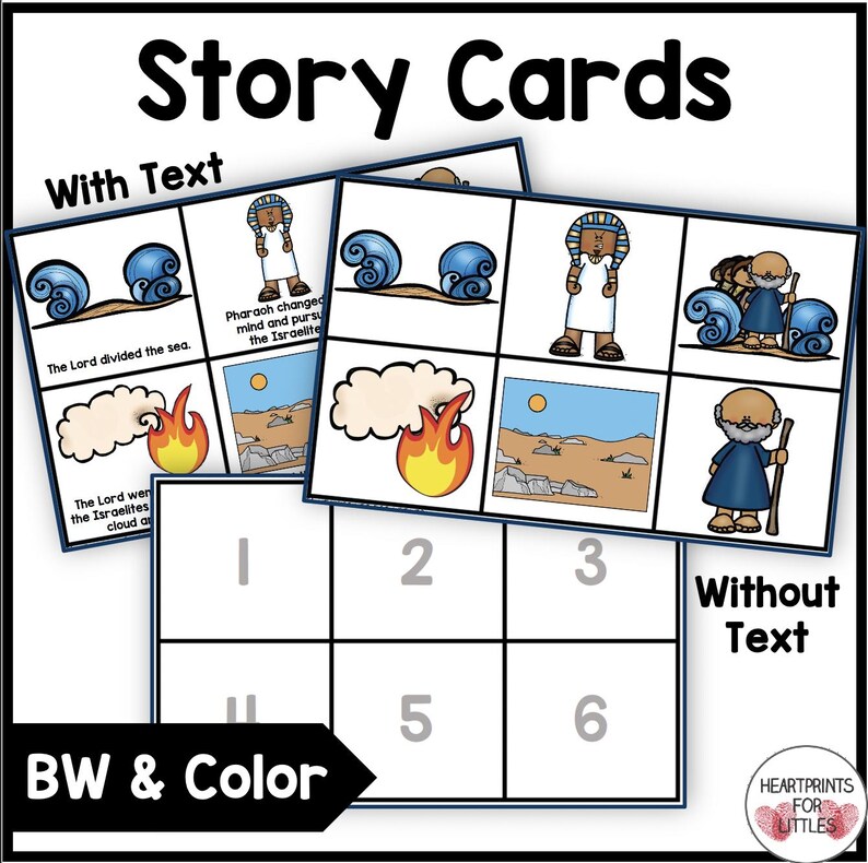 Moses and the Red Sea Bible Story Sequencing Activities (digital ...