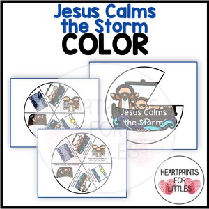 Jesus Calms the Storm Bible Story Wheel, Bible Story Craft, Sunday ...