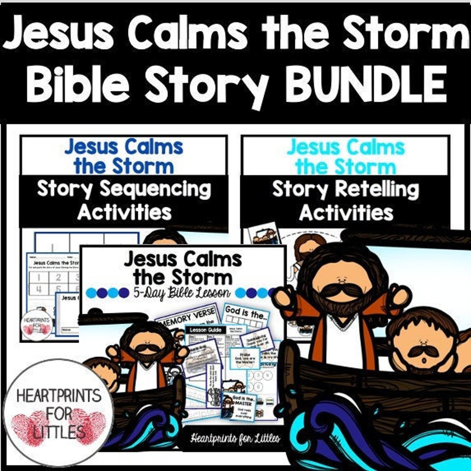 Jesus Calms the Storm Bible Story Bundle 5-day Bible Lesson - Etsy