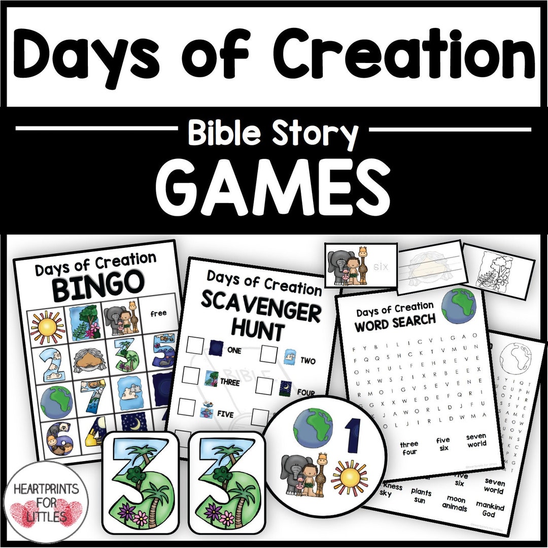 7 Days of Creation Bible Story Games, Bible Games, Sunday School Games ...
