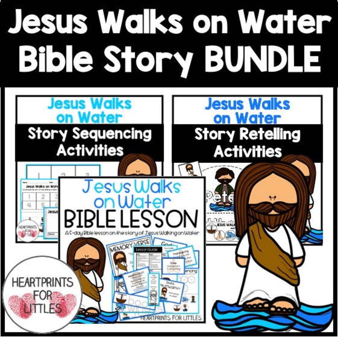 Jesus Walks on Water Bible Story Bundle 5-day Bible Lesson - Etsy