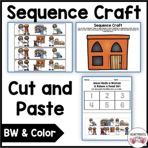 Jesus Heals a Woman and Raises a Dead Girl Bible Story Sequencing ...