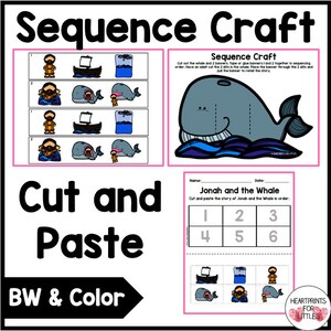 Jonah and the Whale Bible Story Sequencing Activities for Kids ...
