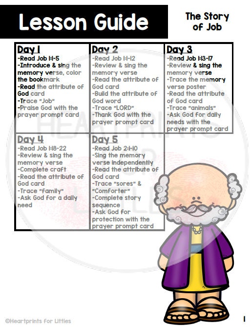 Story of Job Bible Lesson, Homeschool & Sunday School Activities ...