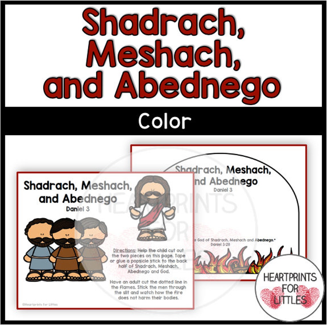 Shadrach, Meshach, and Abednego Bible Craft, Sunday School Activity and ...