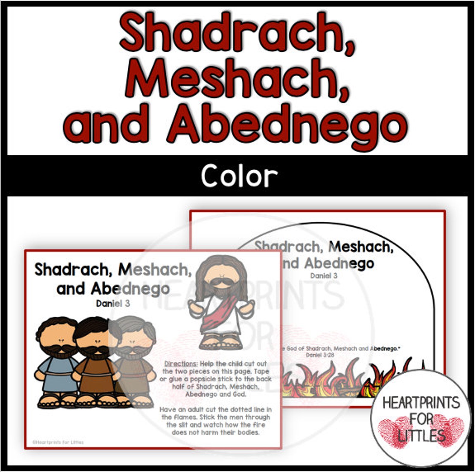 Shadrach, Meshach, and Abednego Bible Craft for Kids, Sunday School ...