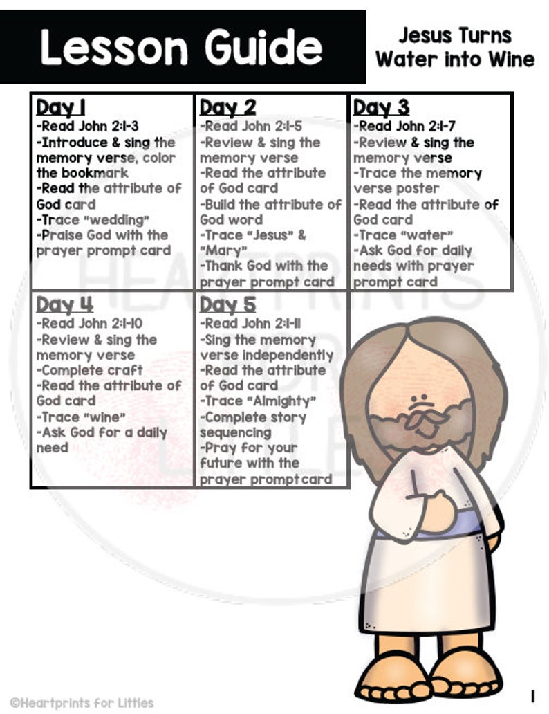 Jesus Turns Water Into Wine Bible Lesson, Homeschool & Sunday School ...