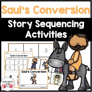 Saul's Conversion Bible Story Bundle, 5-day Bible Lesson, Sequencing ...