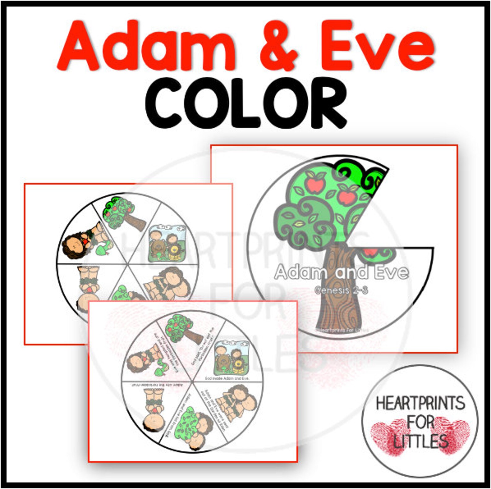 Adam and Eve Bible Story Wheel Garden of Eden Bible Story - Etsy