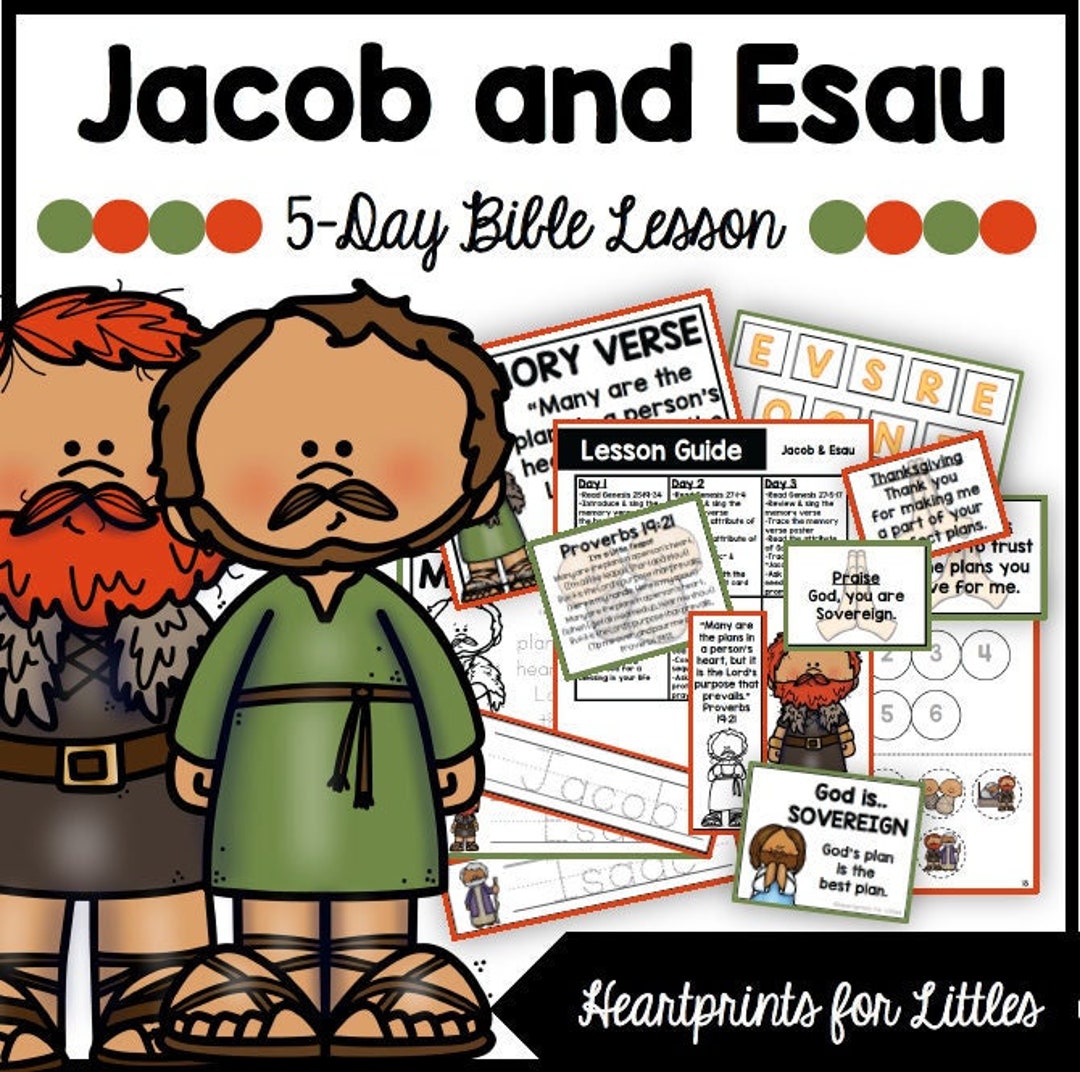 Buy Jacob and Esau 5-day Bible Lesson for Kids, Homeschool Activities ...