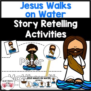 Jesus Walks on Water Bible Story Bundle, 5-day Bible Lesson, Sequencing ...