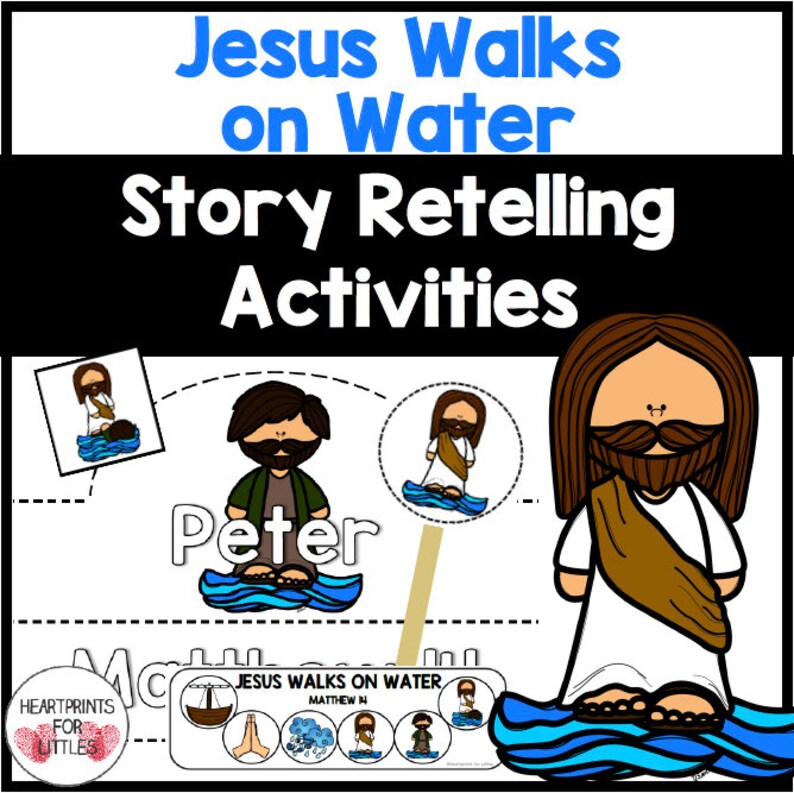 Jesus Walks on Water Bible Story Bundle 5-day Bible Lesson - Etsy