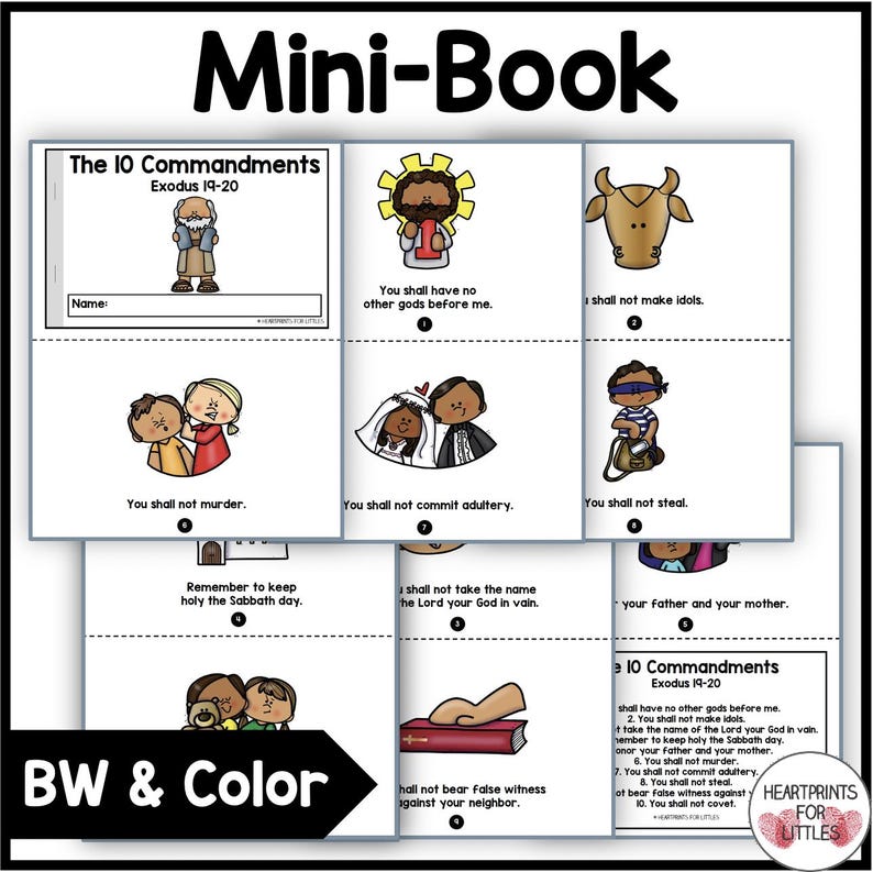10 Commandments Bible Story Sequencing Activities (digital Download) - Etsy