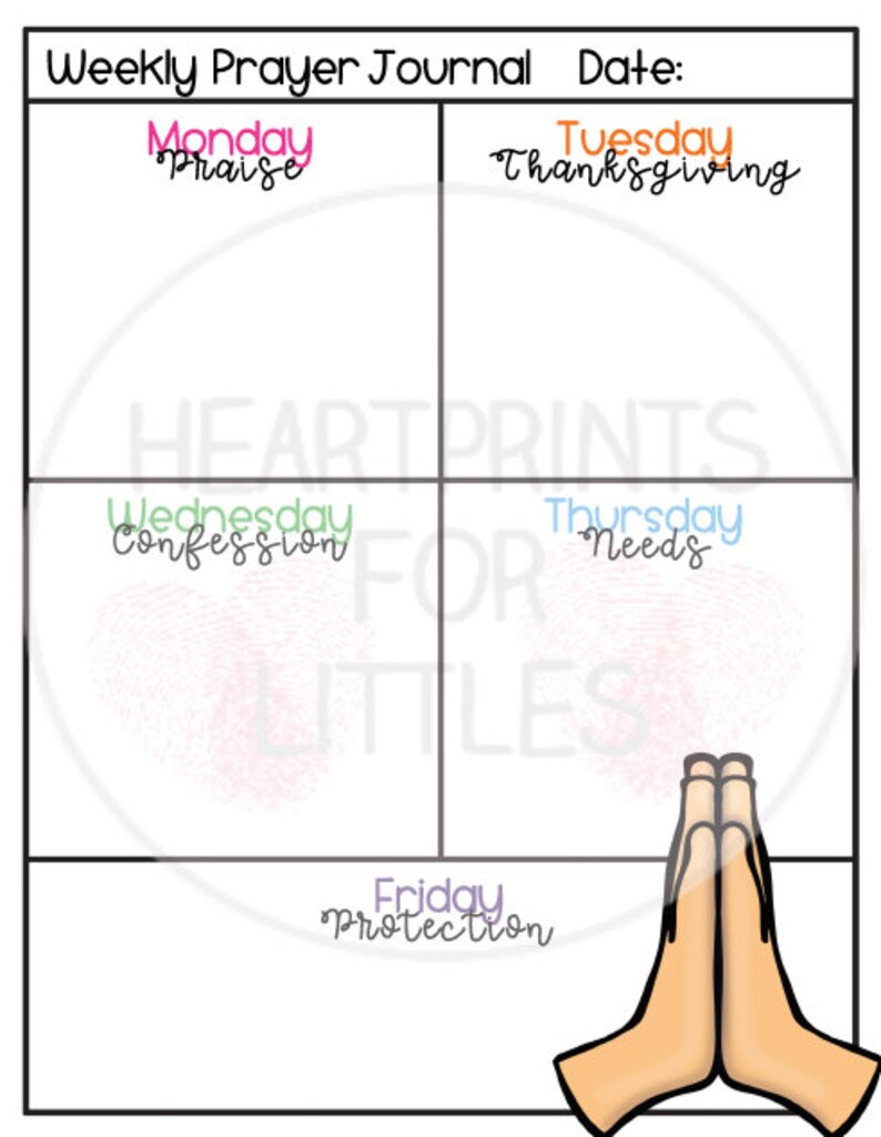 Prayer Journal Templates for All Ages Sunday School | Etsy