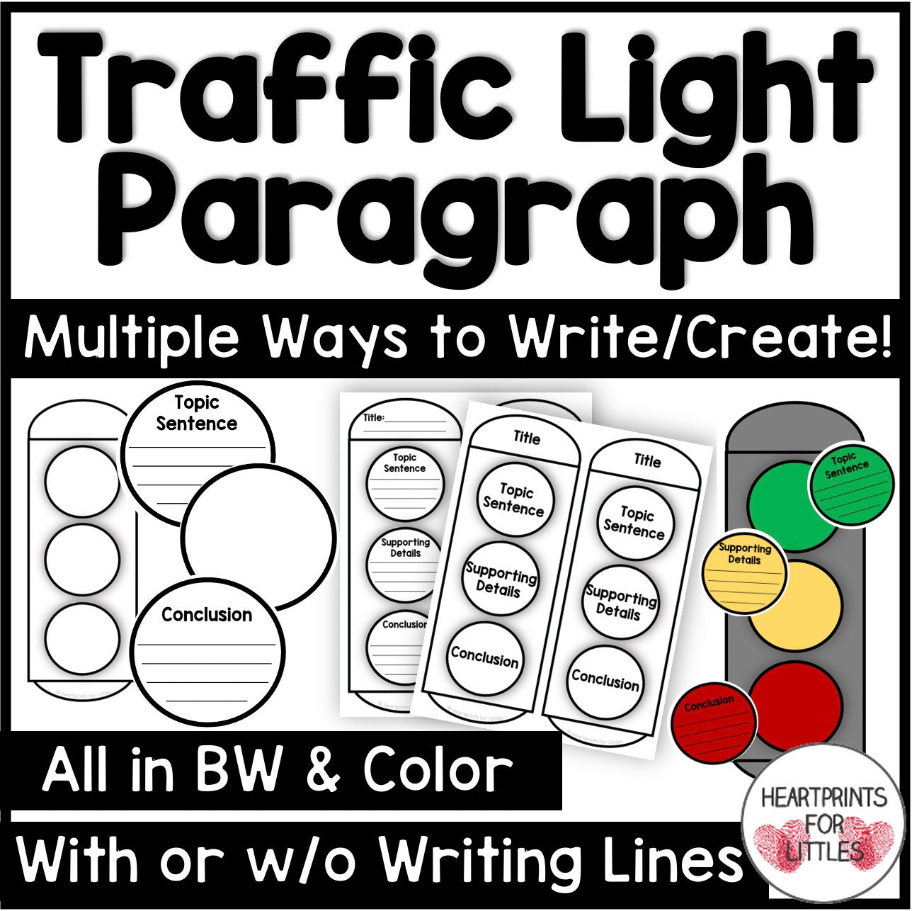 Traffic Light Paragraph Writing Graphic Organizers Paragraph - Etsy