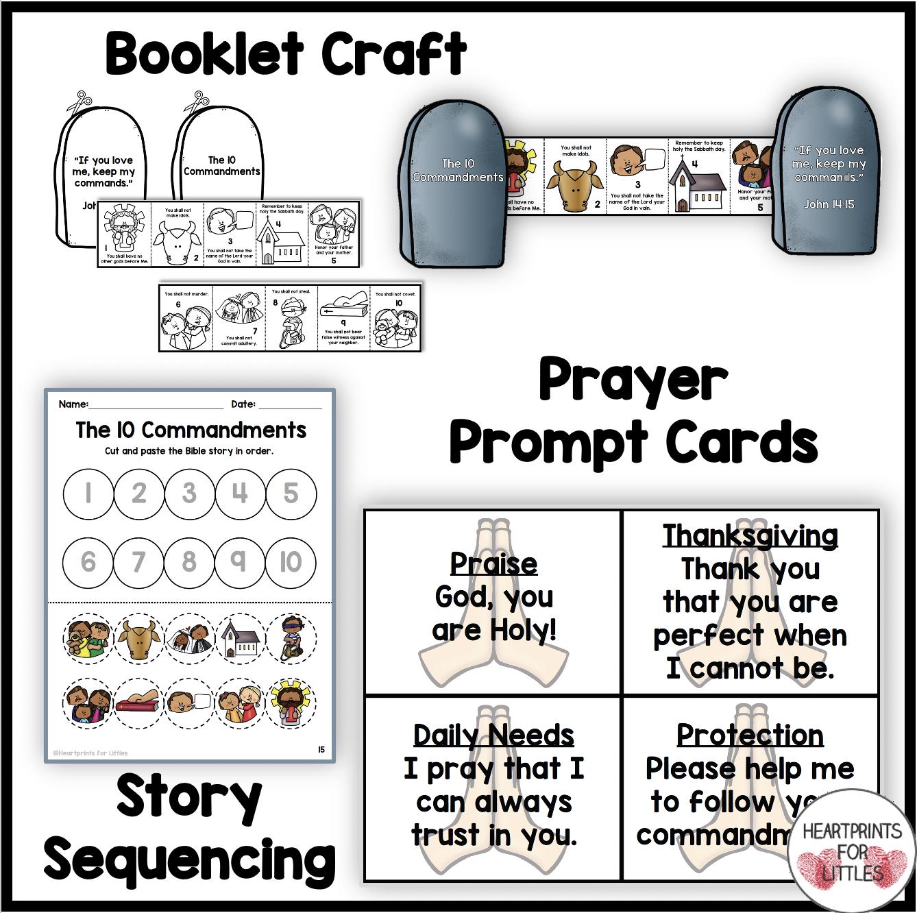 The 10 Commandments Bible Lesson, Homeschool & Sunday School Activities ...