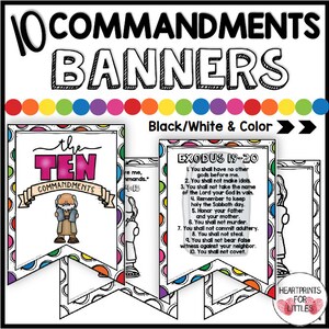 10 Commandments Classroom Banners, 10 Commandments Posters, Bible ...