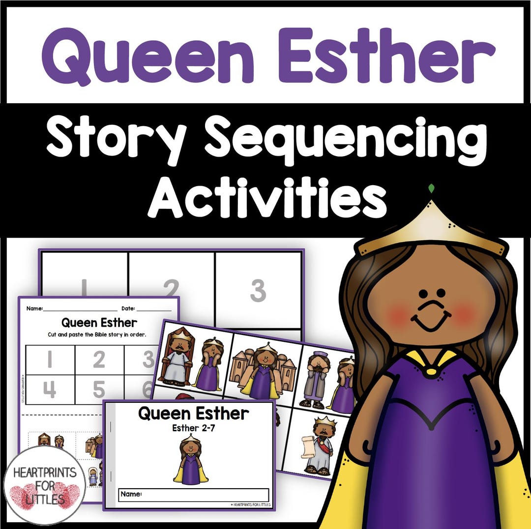 Queen Esther Bible Story Sequencing Activities (digital Download) - Etsy