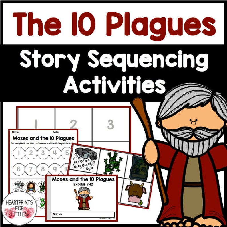 Moses Bible Story Sequencing Activities for Kids Homeschool - Etsy