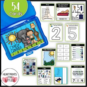 7 Days of Creation Task Cards, Bible Task Cards, Days of Creation ...