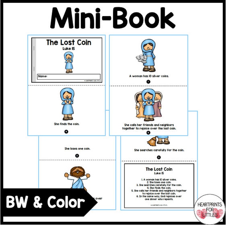 The Parable of the Lost Coin Bible Story Sequencing Activities - Etsy ...