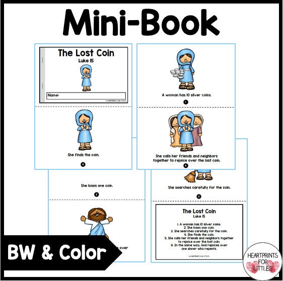 The Parable of the Lost Coin Bible Story Sequencing Activities for Kids ...