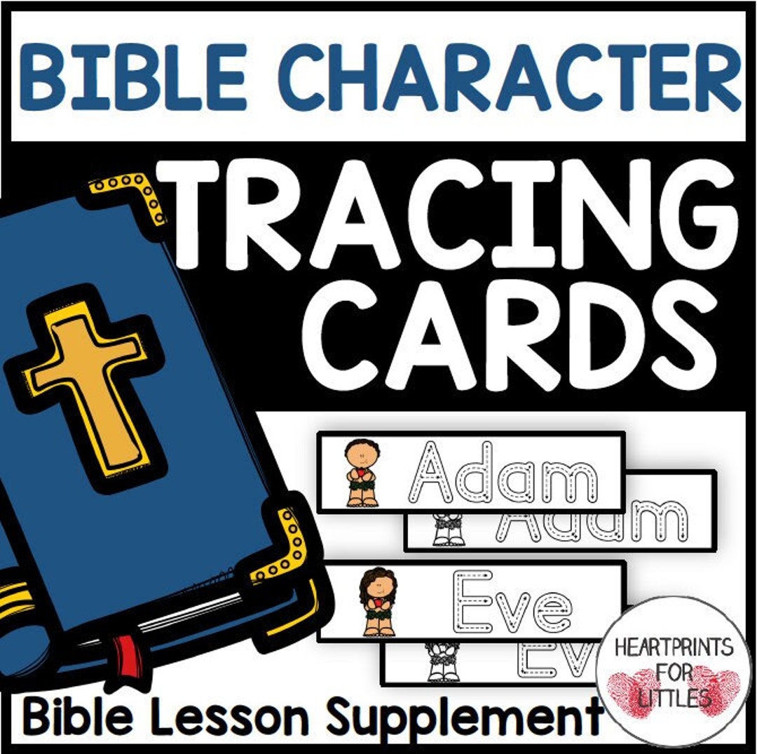 Bible Character Tracing Cards, Bible Activity, Homeschool Printable ...