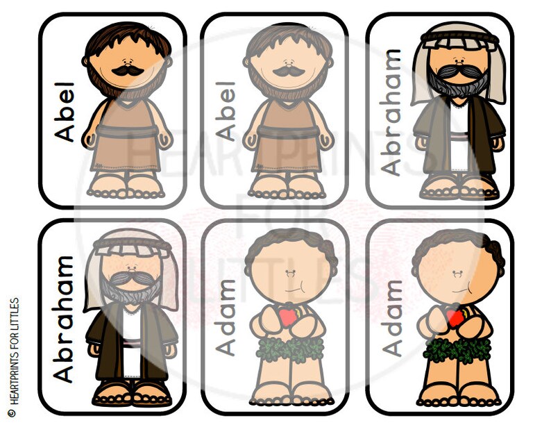 Bible Character Memory Match Game, Sunday School Game (digital Download ...