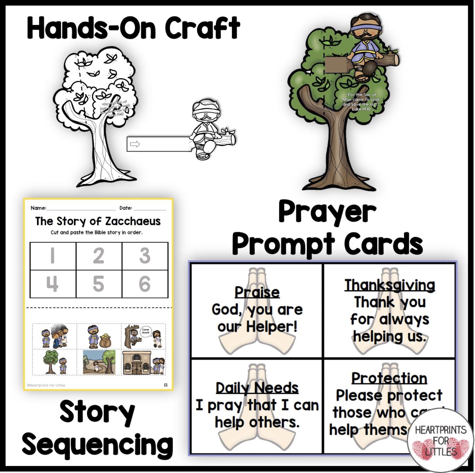 Zacchaeus Bible Lesson, Luke 19, Homeschool & Sunday School Activities ...