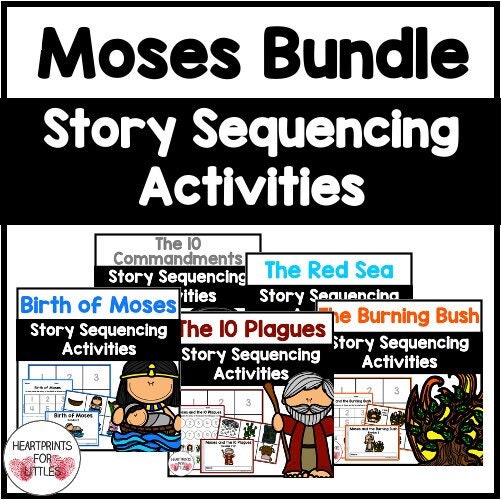 Moses Bible Story Sequencing Activities for Kids Homeschool - Etsy
