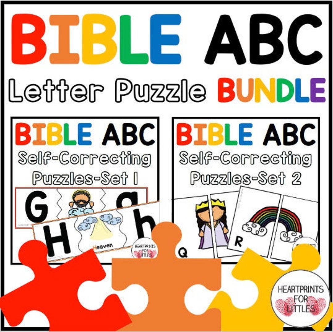 Bible Alphabet Self-correcting Puzzles, Preschool Puzzles, Preschool ...
