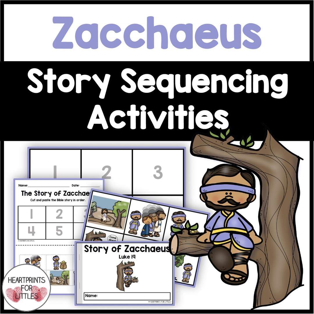 Zacchaeus Bible Story Sequencing Activities (digital Download) - Etsy