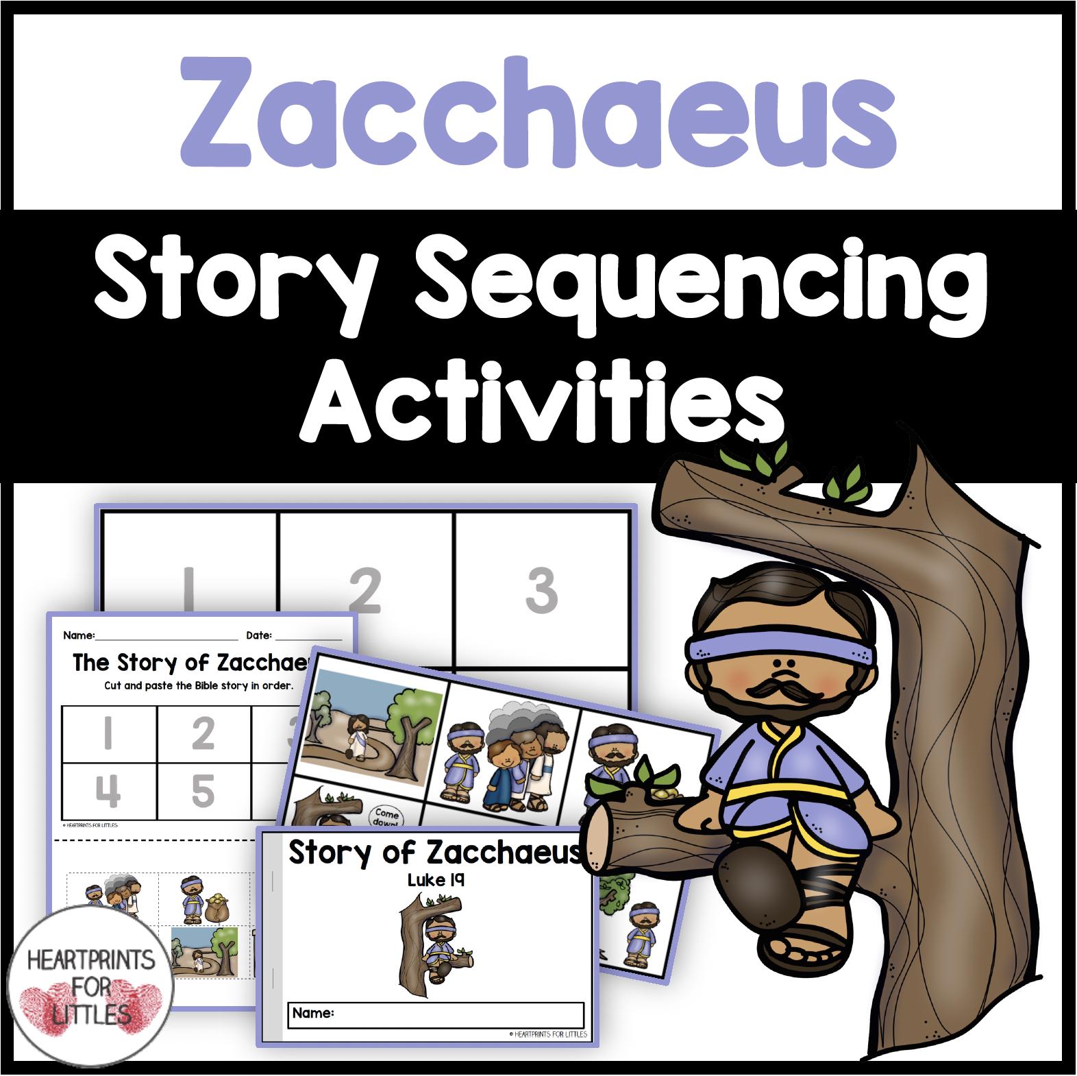 Zacchaeus Bible Story Sequencing Activities (digital Download) - Etsy