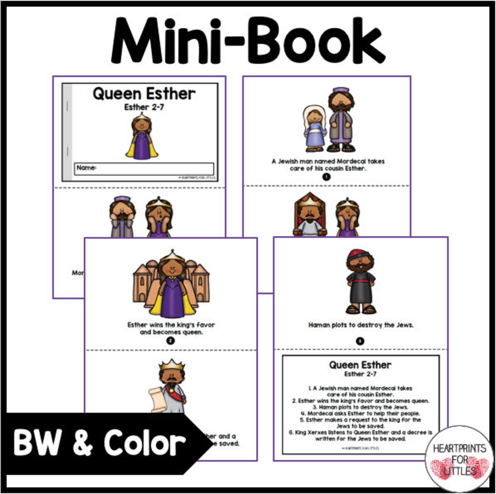Queen Esther Bible Story Sequencing Activities for Kids - Etsy