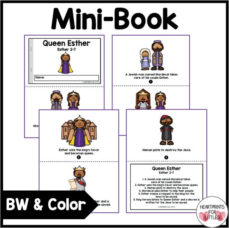 Queen Esther Bible Story Sequencing Activities for Kids - Etsy