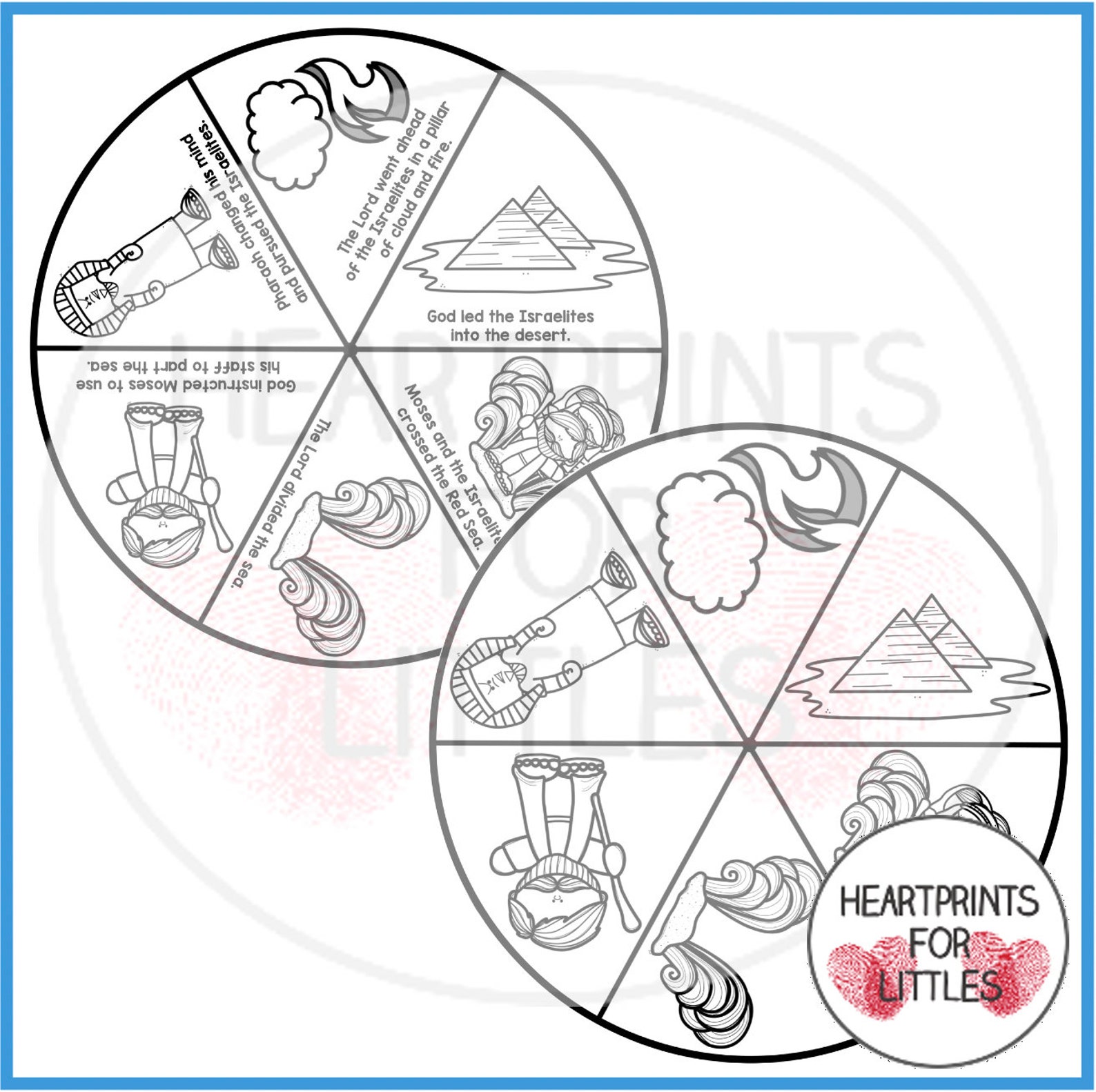 Moses and the Red Sea Bible Story Wheel, Bible Craft, Sunday School ...