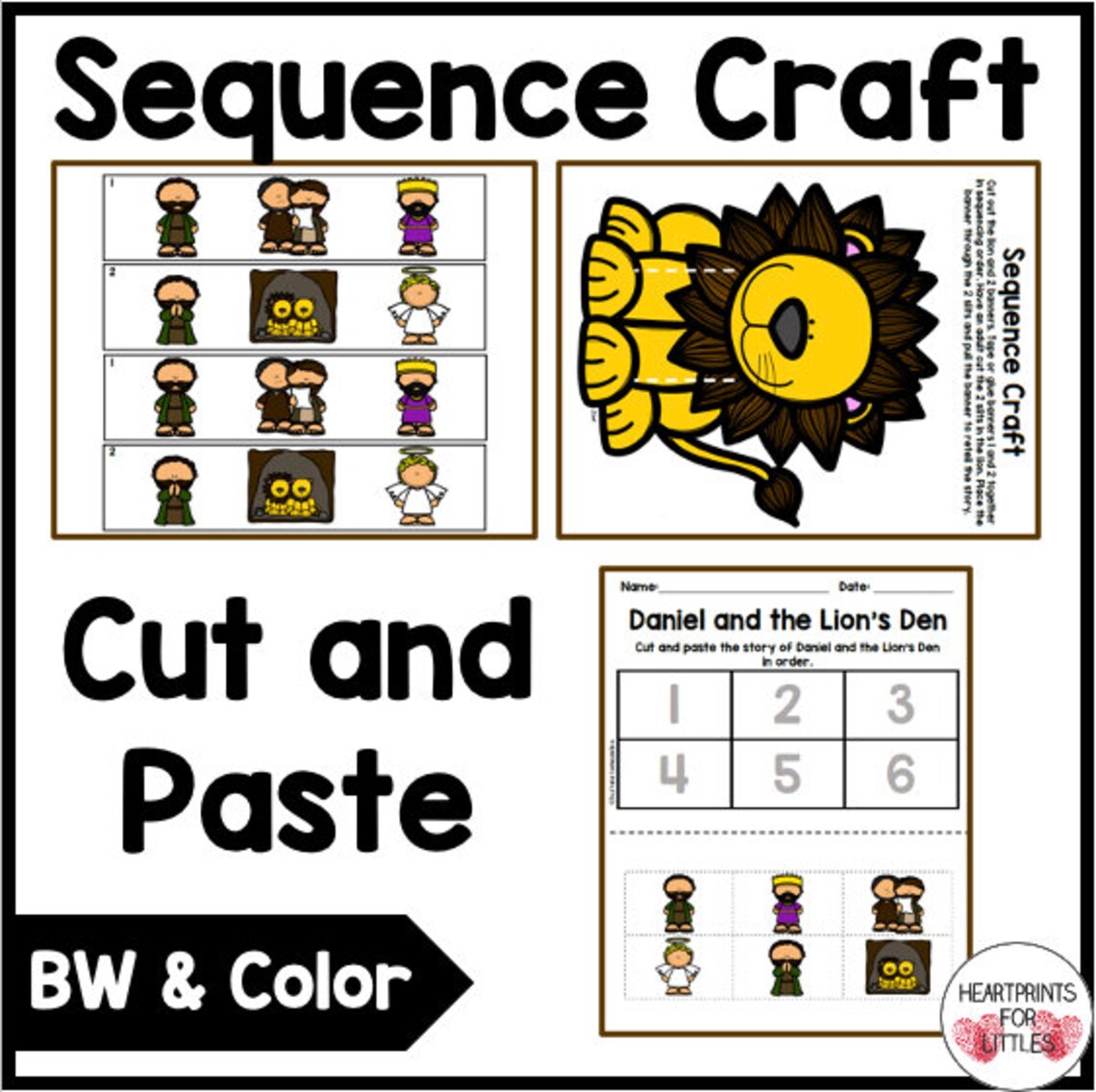 Daniel and the Lion's Den Bible Story Sequencing - Etsy