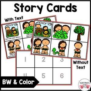 Adam and Eve Bible Story Sequencing Activities for Kids, Homeschool ...