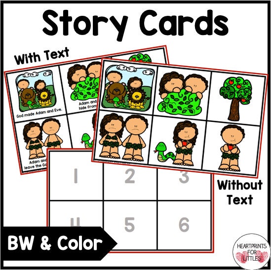 Adam and Eve Bible Story Sequencing Activities for Kids - Etsy UK