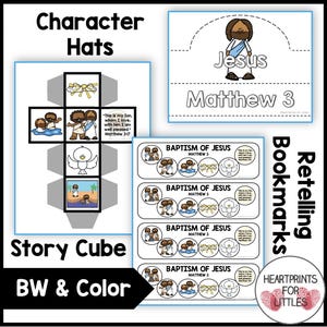 Baptism of Jesus Bible Story Retelling Activities for Kids, Homeschool ...