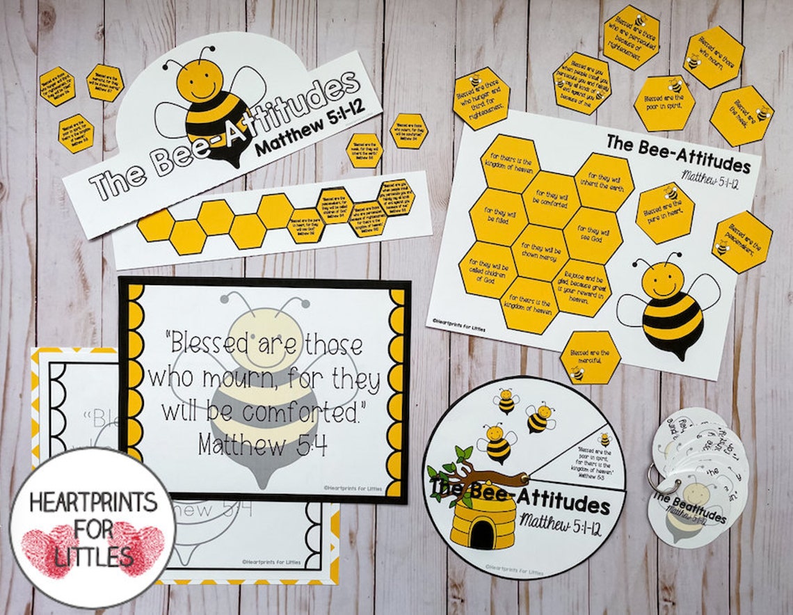 Beatitudes Bible Craft Activities, Sermon on the Mount (digital ...