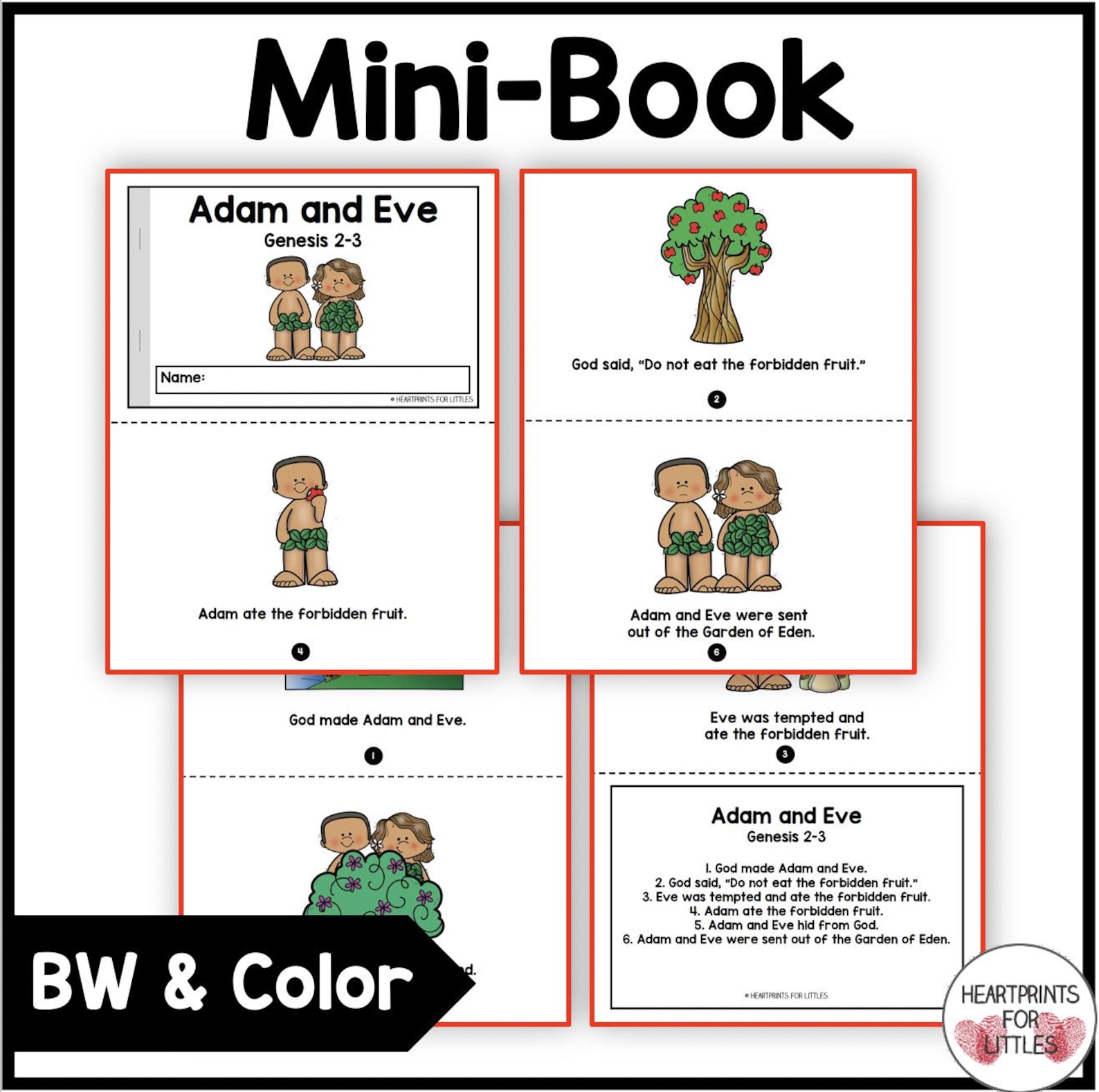 Adam and Eve Bible Story Sequencing Activities (digital Download) - Etsy