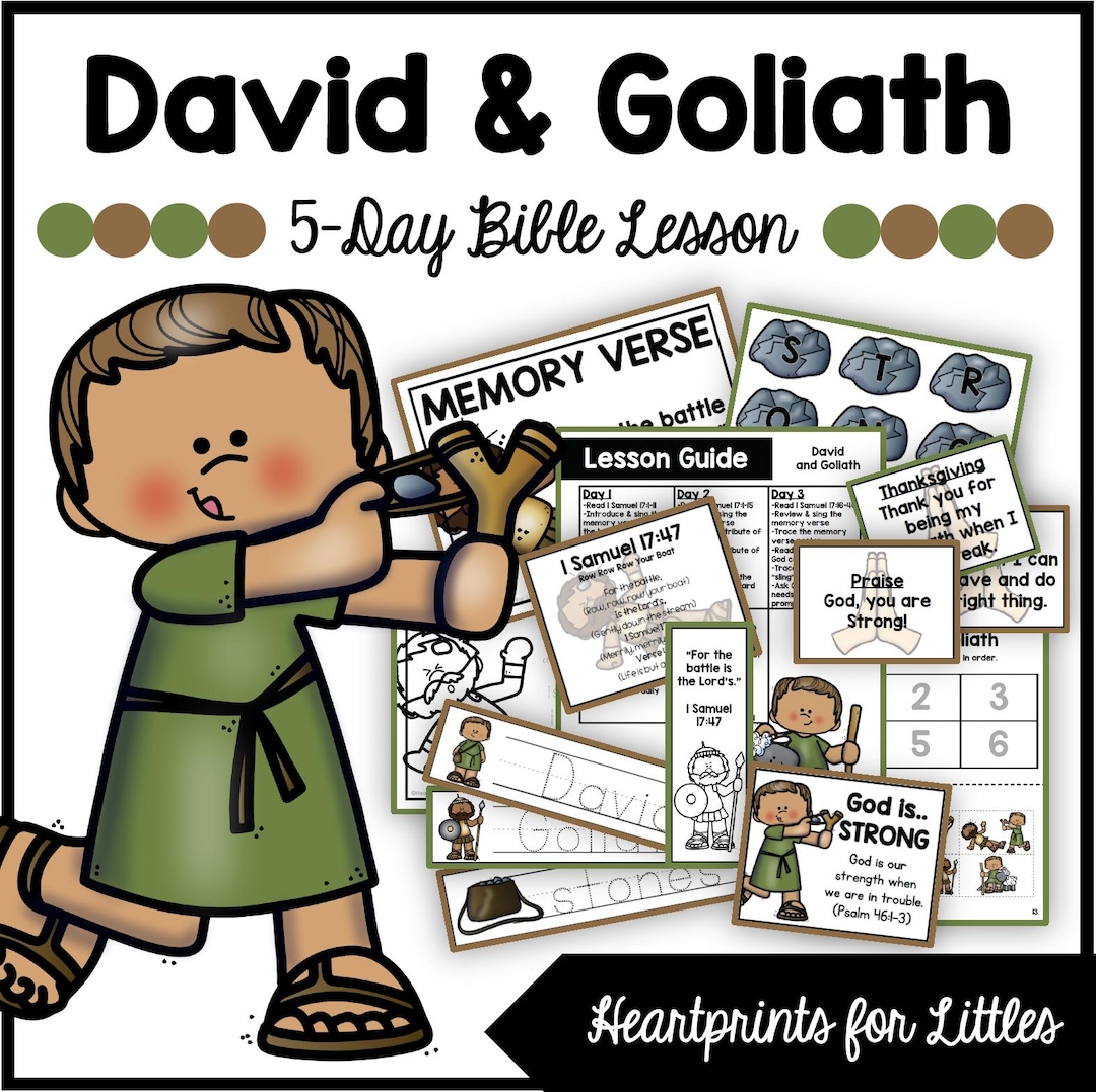 David and Goliath Bible Lesson, 1 Samuel 17, Homeschool & Sunday School ...