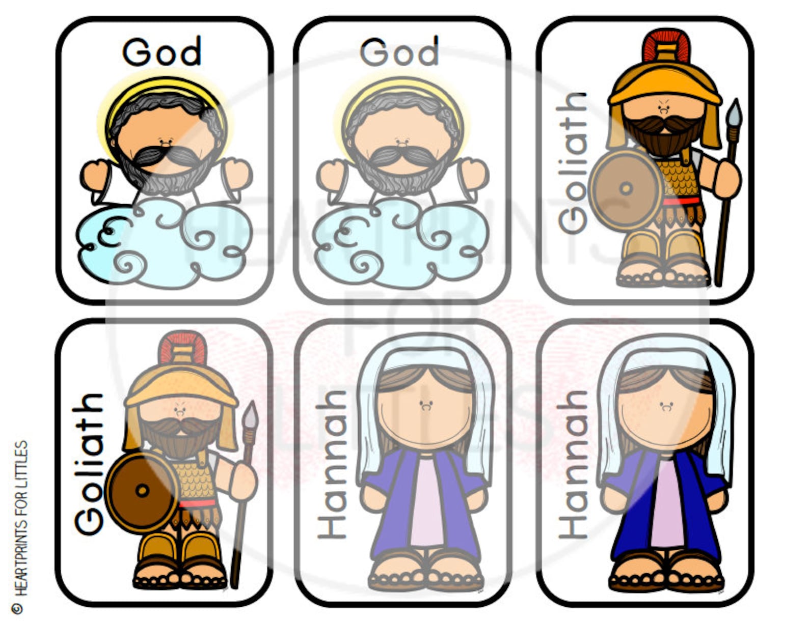 Bible Character Memory Match Game, Sunday School Game (digital Download ...