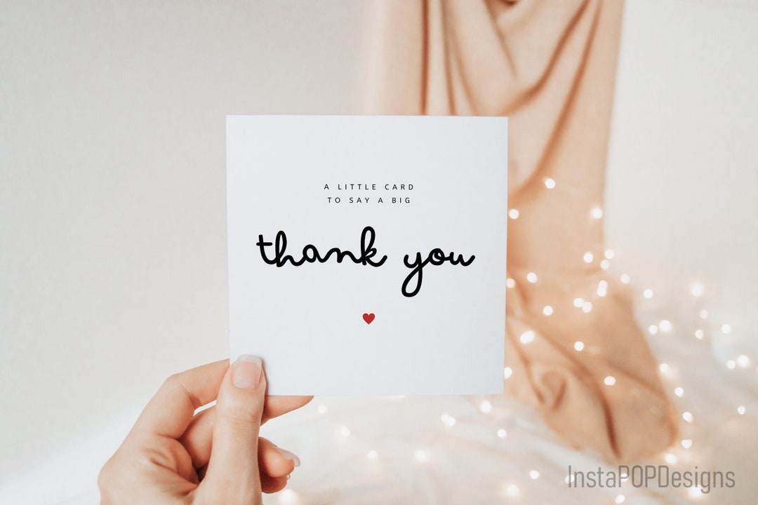 Personalized Minimal Simple Thank You Card, A Little Card to Say A Big ...
