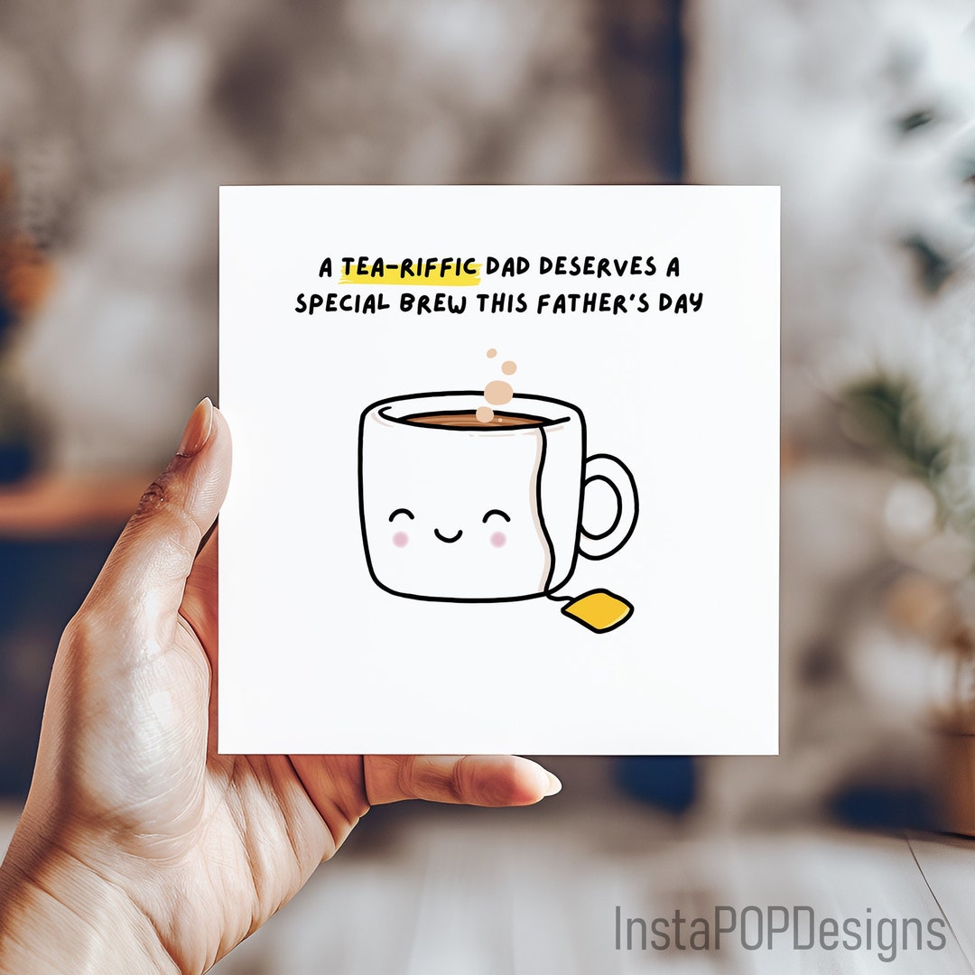 Teariffic Terrific Dad, Father's Day Card, Funny Cute Punny Dad Joke ...