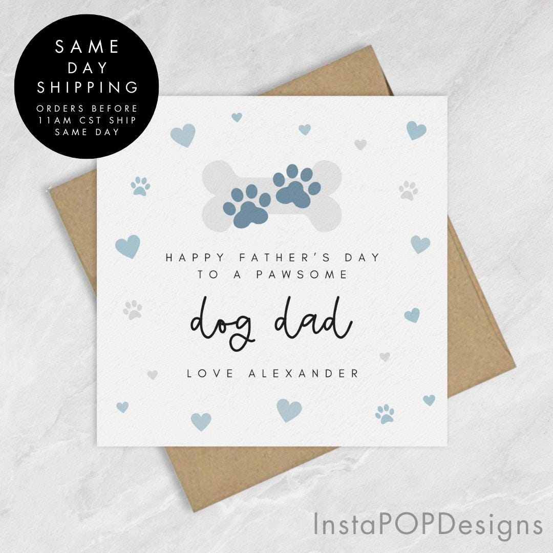 Personalized Dog Dad Card, Happy Father's Day Card for Dog Dad, Card ...