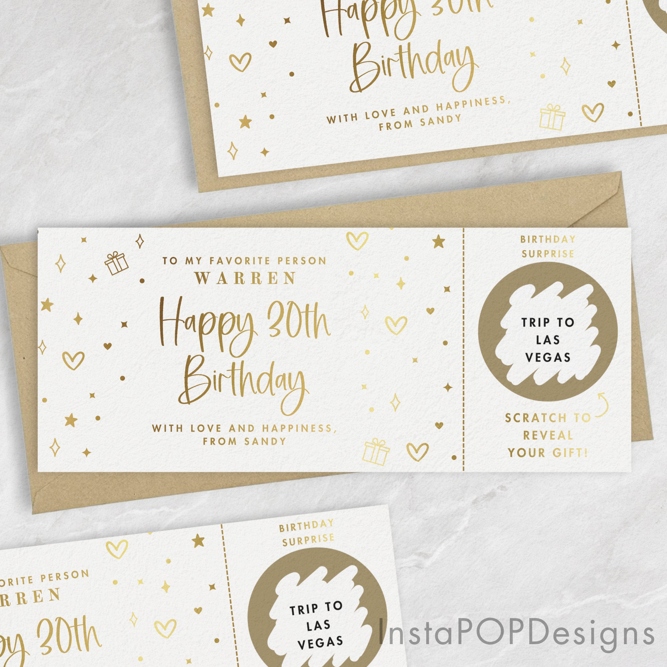 Birthday Scratch Card Personalized Birthday Scratch to Reveal Voucher ...