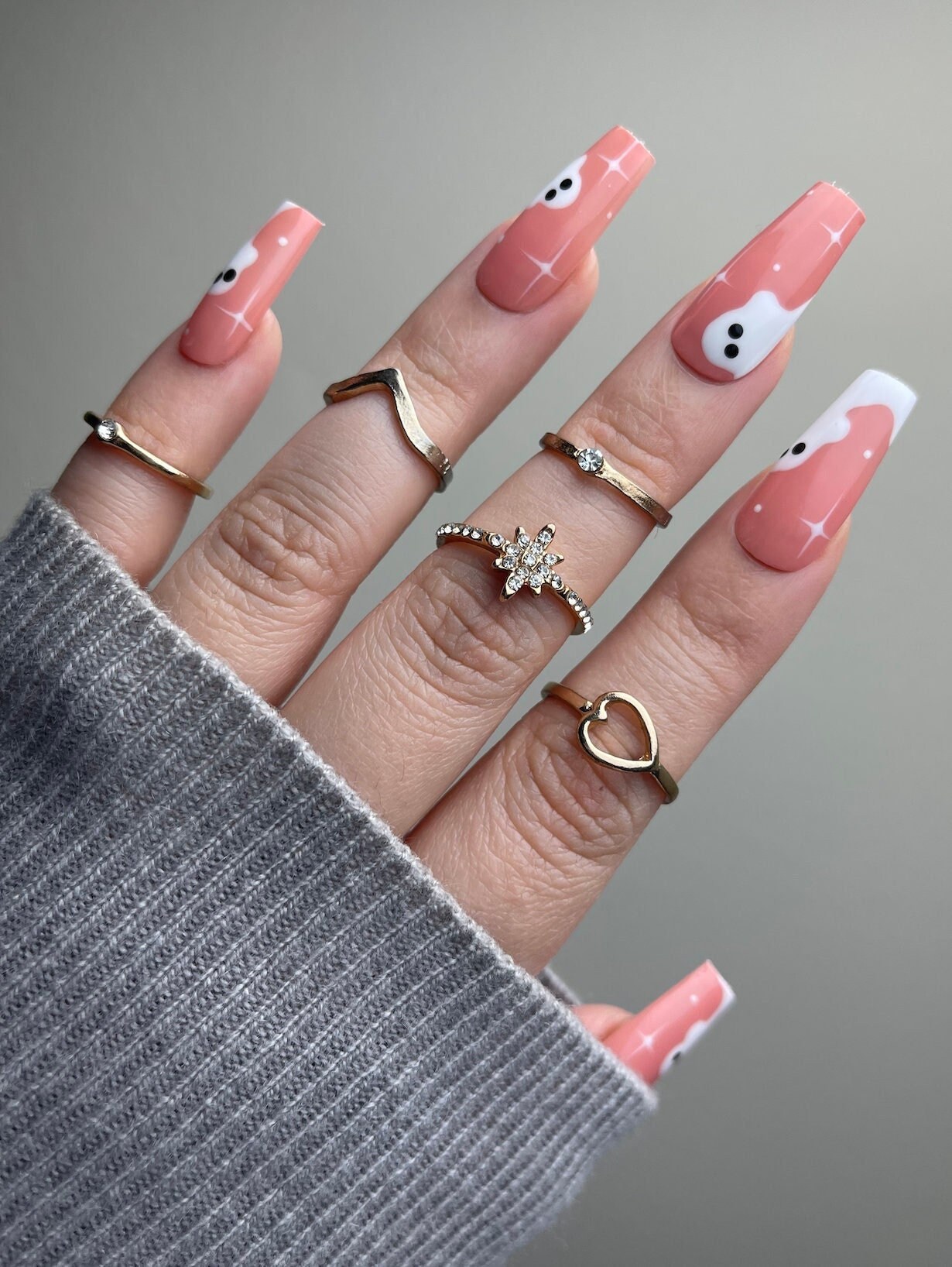 Boo Press on Nails Fake Nails False Nails - Etsy